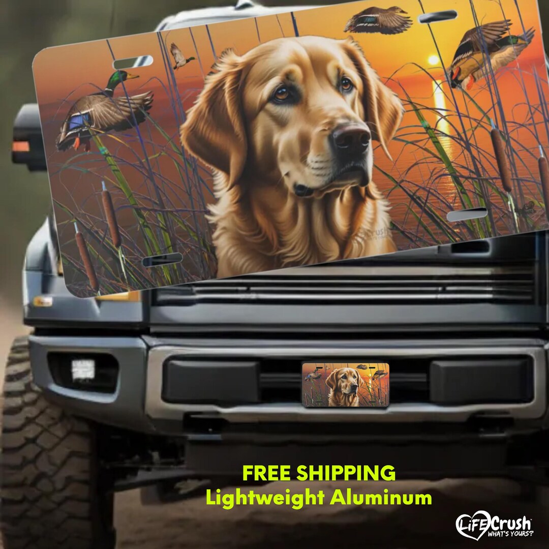 Golden Retriever License Plate, Duck Hunting Gifts, Golden Retriever ...