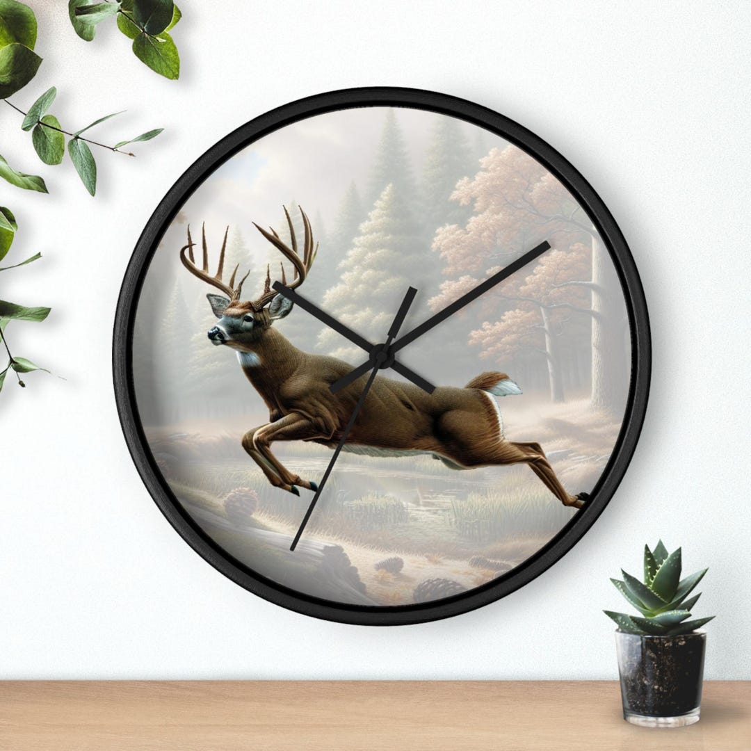 Whitetail Buck Wall Clock, Whitetail Deer Wall Decor, Deer Hunting ...