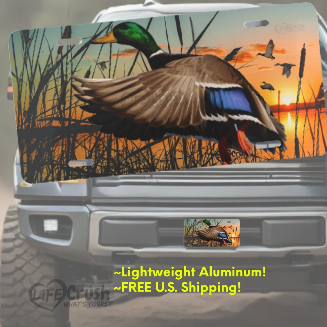 Flying Mallard Car Tag, Duck Hunting License Plate, Duck Hunter Car Tag ...