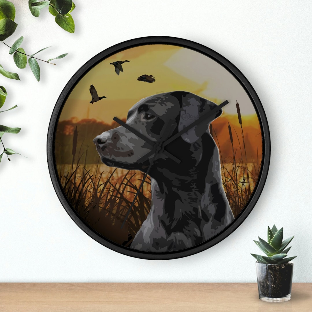 Amazing Black Labrador Wall Clock, Labrador Retriever Clock, Duck ...