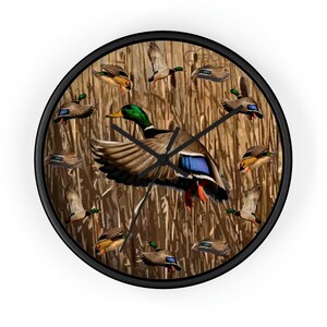 Duck Hunting Gifts for Men, Duck Hunting Wall Clock, Flying Mallard ...