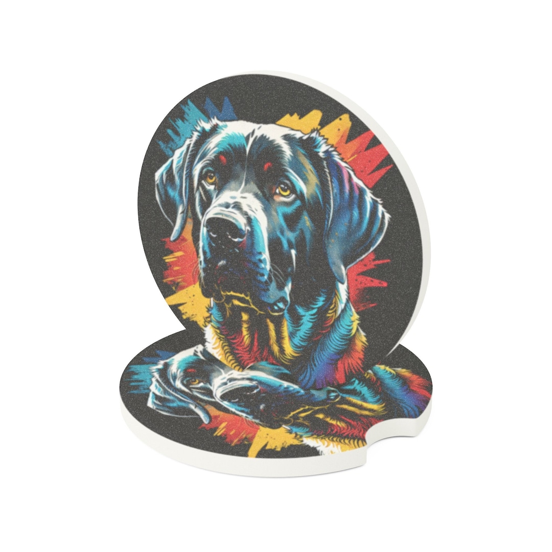 Set of 2 Black Labrador Coasters, Labrador Truck Coasters, Labrador Car ...