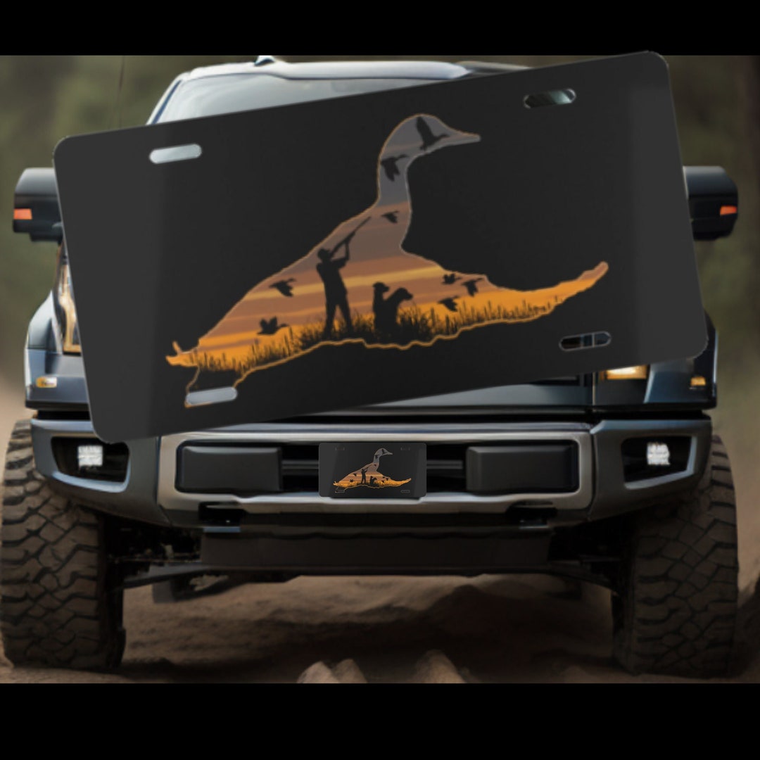 Duck Hunting License Plate, Flying Mallard Car Tag, Duck Hunting Gifts ...