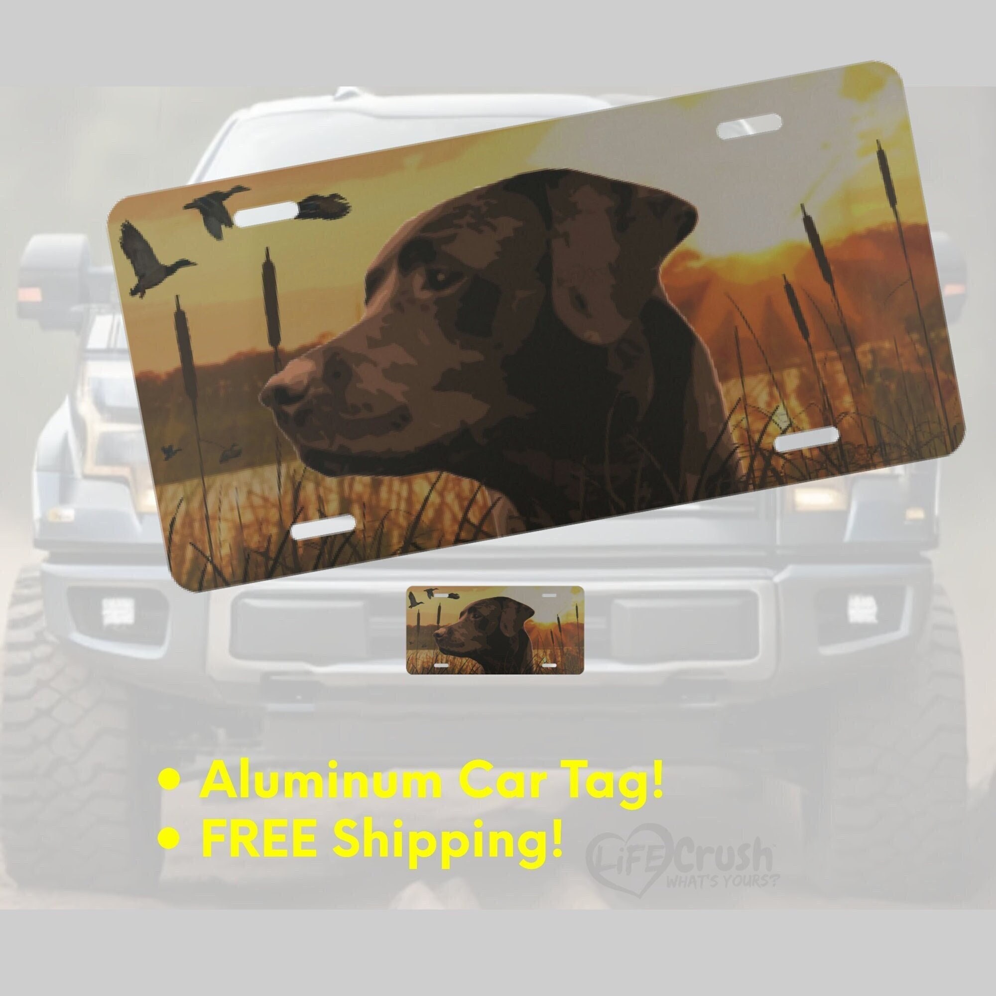 Chocolate Labrador License Plate, Duck Hunting License Plate, Labrador ...