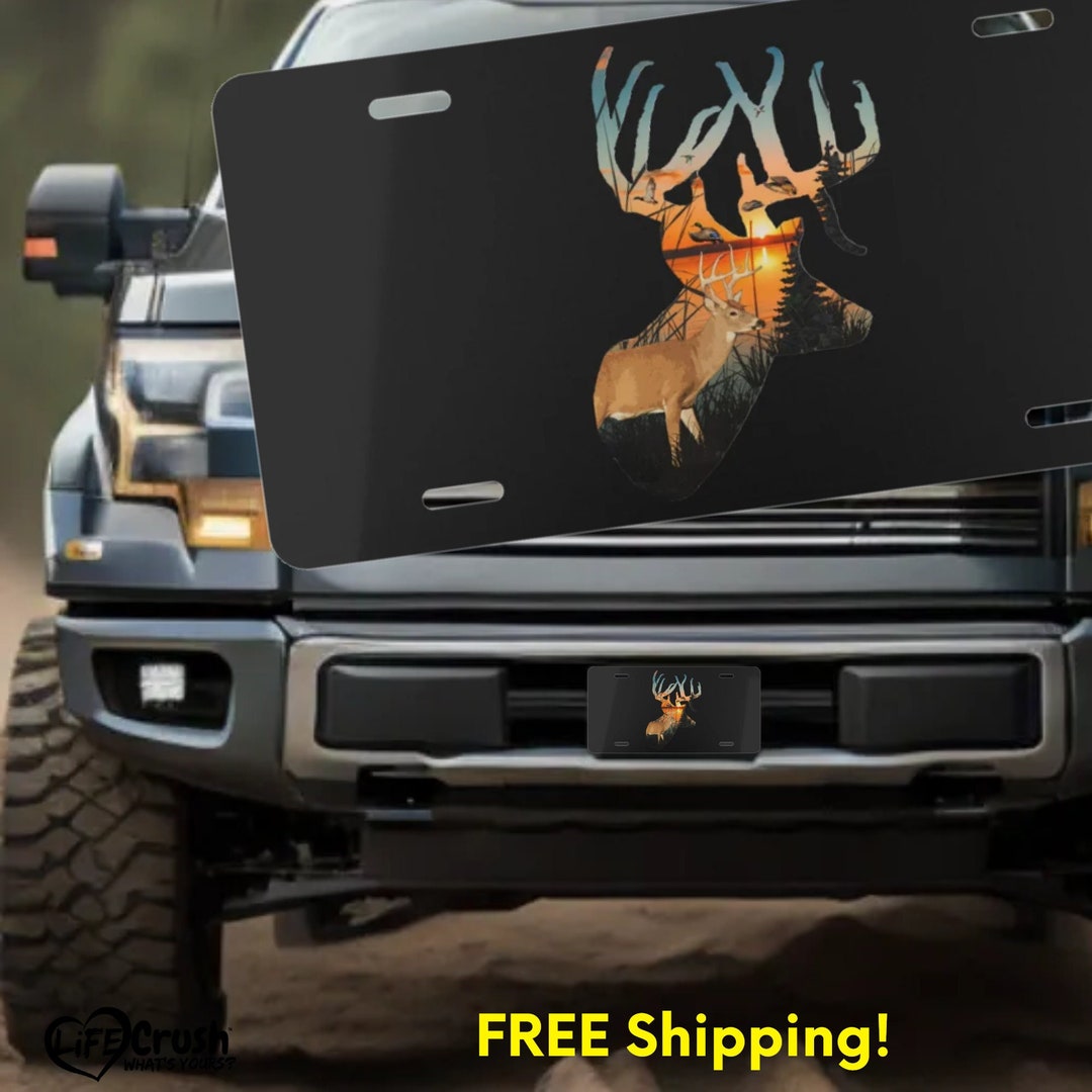 Deer Hunting License Plate, Deer Hunter Car Tag, Deer Hunting Gift ...