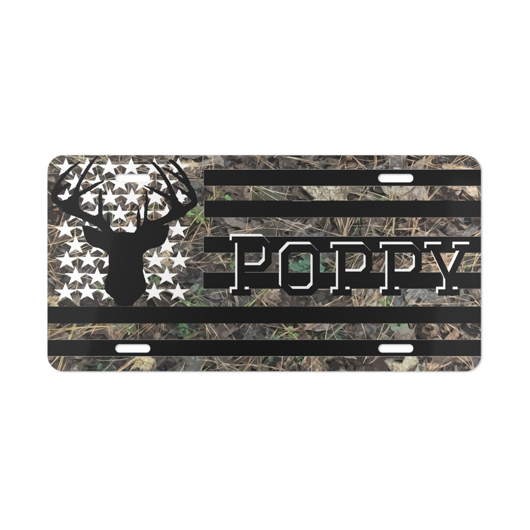 Poppy2 Whitetail Deer License Tag Trophy Buck Car Tag Deer - Etsy