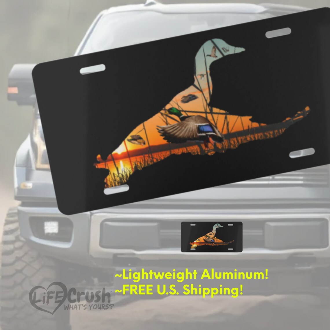 Flying Mallard License Plate, Duck Hunting License Plate, Duck Hunter ...