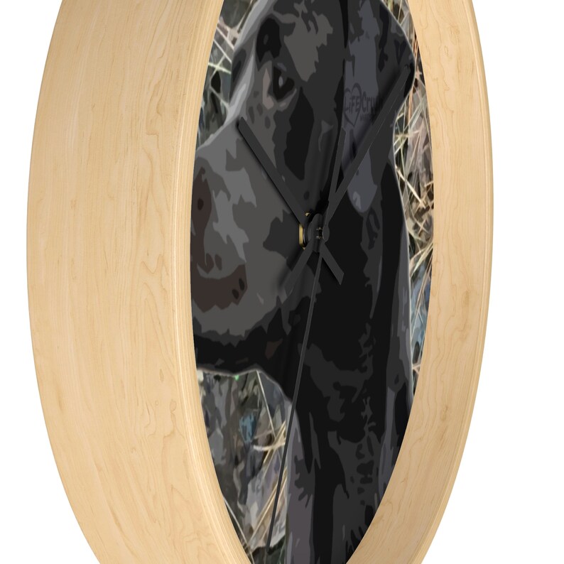 Amazing Black Labrador Wall Clock, Labrador Retriever Clock, Camouflage ...