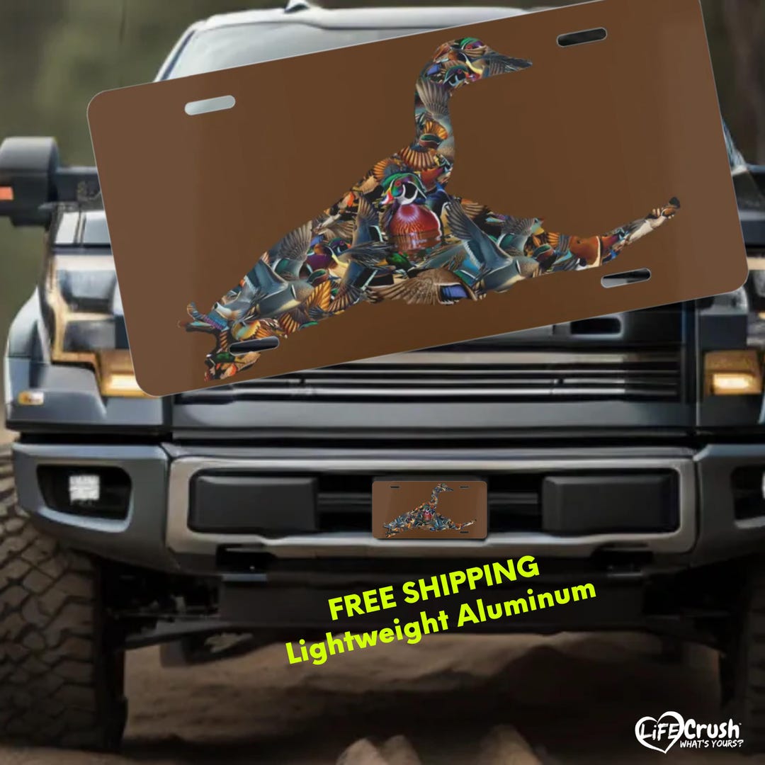 Duck Hunting License Tag, Duck Hunter License Plate, Flying Mallard Car ...