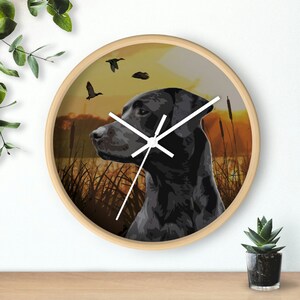 Amazing Black Labrador Wall Clock, Labrador Retriever Clock, Duck ...