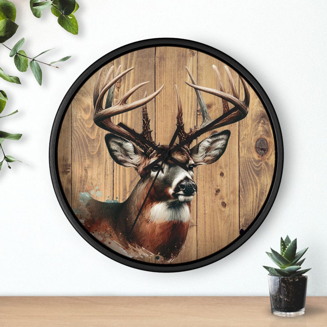Whitetail Buck Wall Clock, Whitetail Deer Wall Decor, Deer Hunting ...