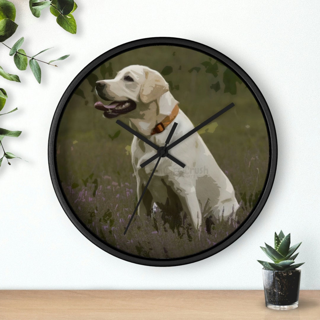 Amazing Yellow Labrador Wall Clock, Labrador Retriever Clock, Yellow ...