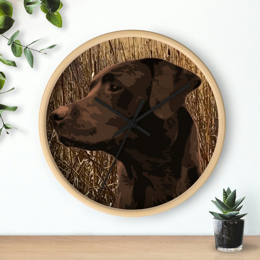 Amazing Chocolate Labrador Wall Clock, Duck Camo Labrador Clock ...