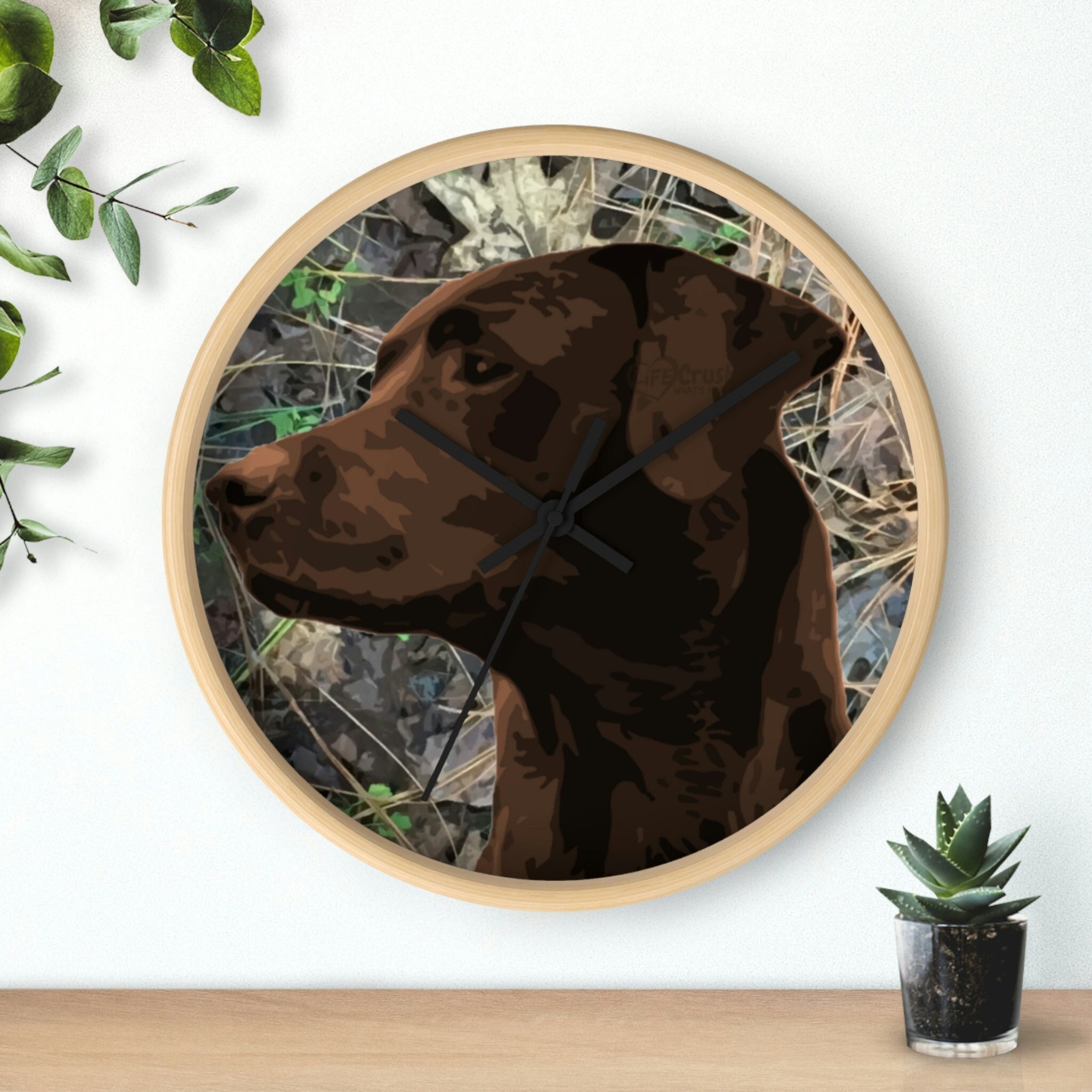 Chocolate Labrador Wall Clock, Camo Labrador Clock, Labrador Retriever ...
