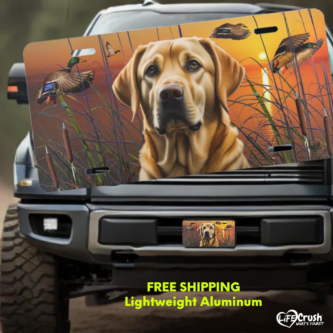 Yellow Labrador Retriever License Plate, Duck Hunting Gifts, Labrador ...