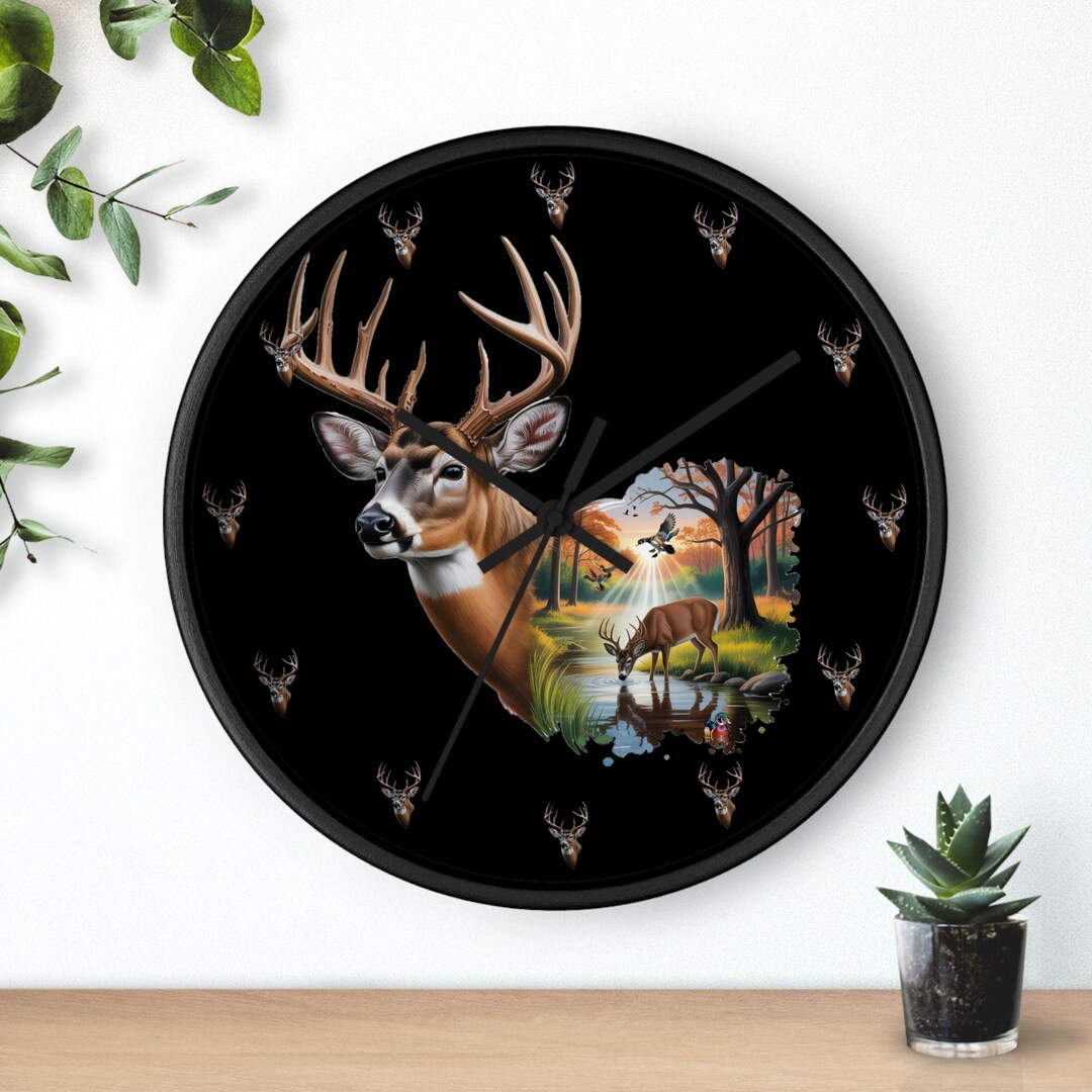 Men's Gifts Deer Hunting, Deer Hunting Clock, Whitetail Buck Wall Decor ...