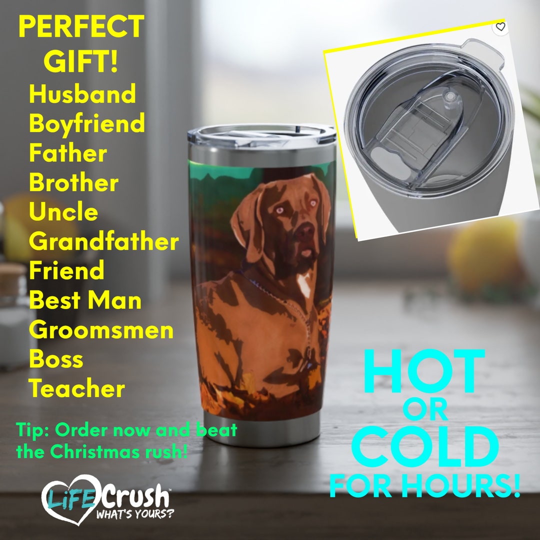 20oz Stainless Chocolate Labrador Tumbler, Chocolate Labrador Gift ...