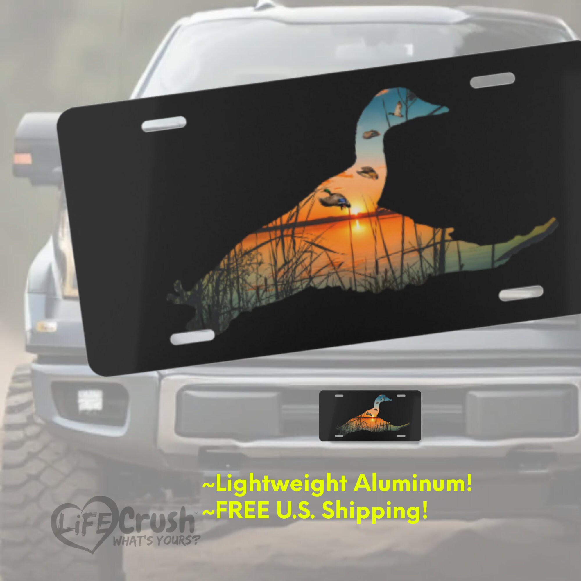 Flying Mallard License Plate, Duck Hunting License Plate, Duck Hunter ...