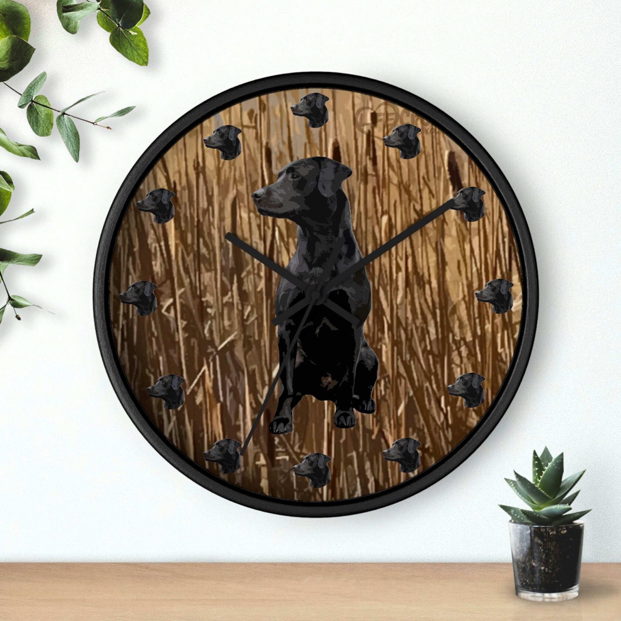 Black Labrador Wall Clock, Labrador Retriever Clock, Labrador Gifts for ...