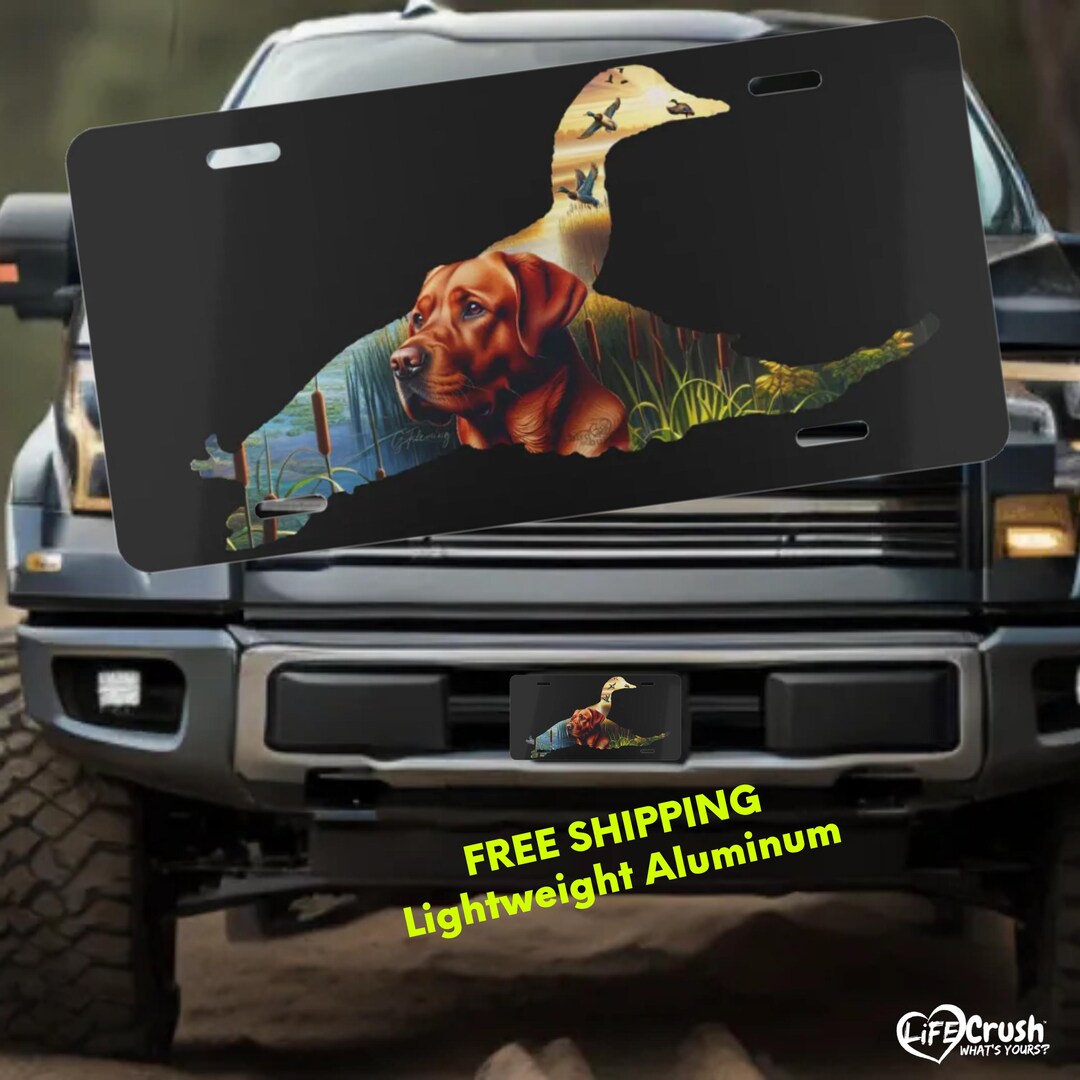 Fox Red Labrador Duck Hunting License Tag, Labrador License Plate, Duck ...