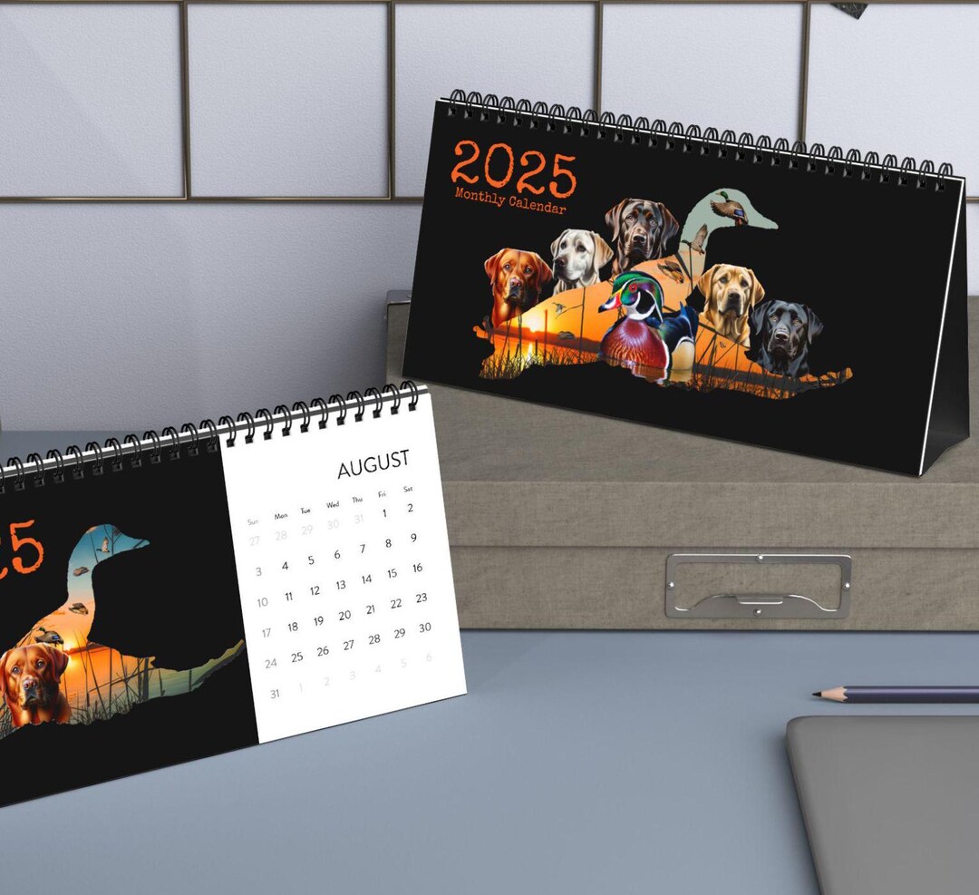 2025 Labrador Retriever Desk Calendar, Labrador Gifts Men, Duck Hunting ...