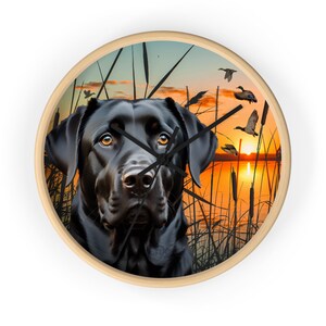 Black Labrador Retriever Wall Clock, Flying Mallard Clock, Duck Hunting ...