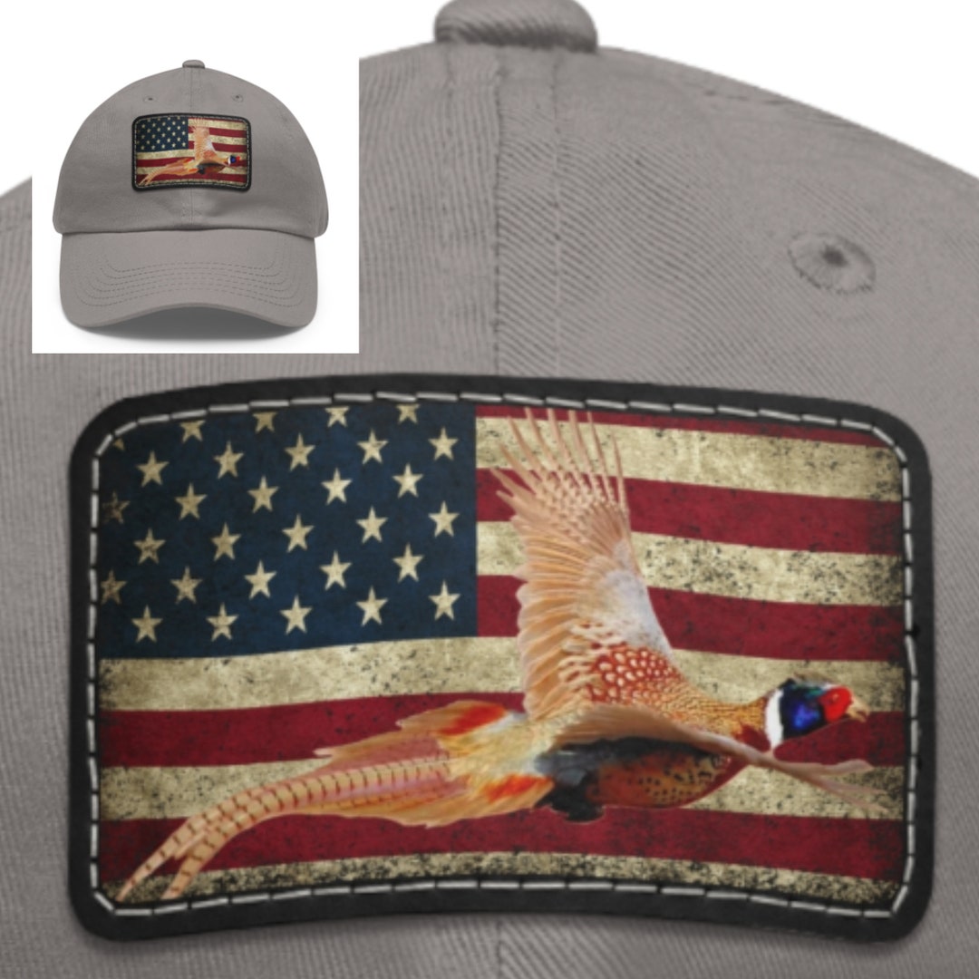 Patriotic Pheasant Hunting Hat for Men, American Flag Pheasant Hat ...