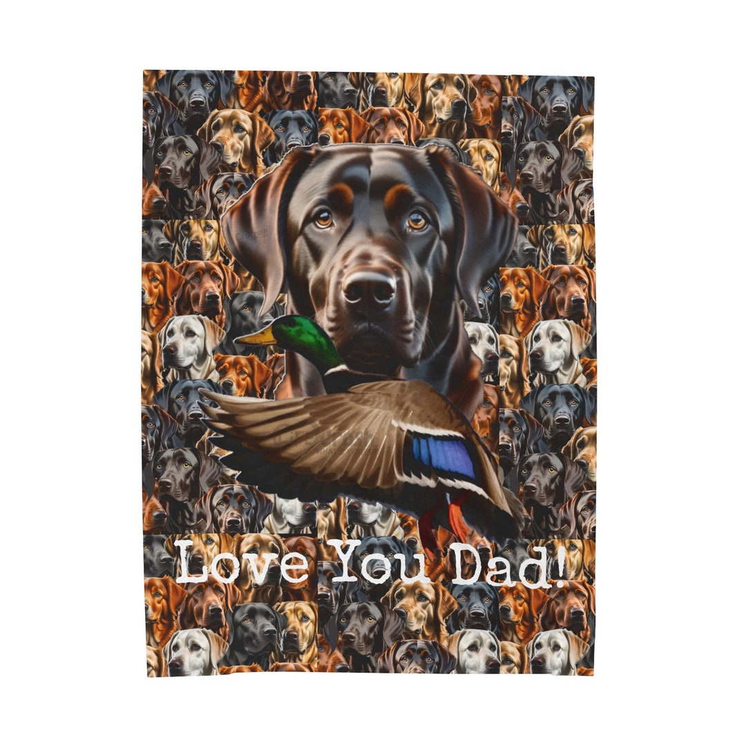 Chocolate Labrador Dad Throw, Duck Hunter Throw for Dad, Dog Lover ...