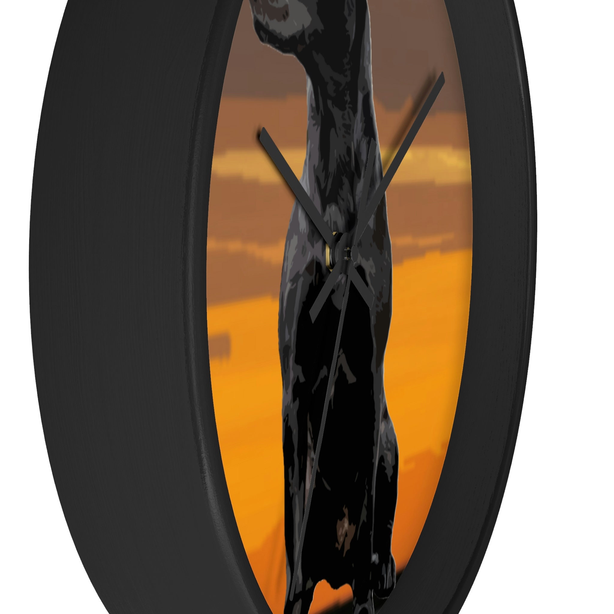 Amazing Sunrise Black Labrador Wall Clock, Labrador Retriever Clock ...