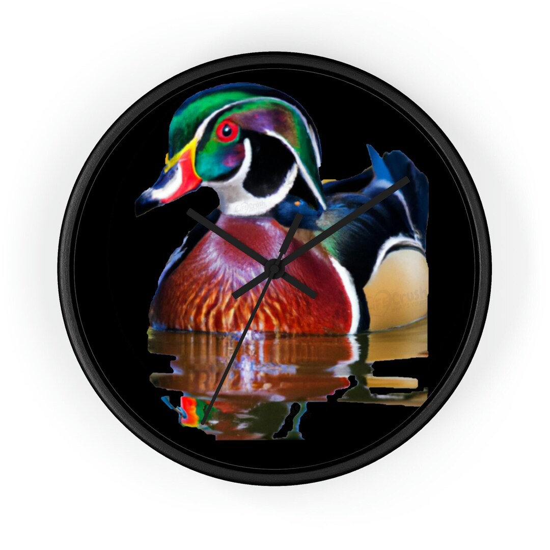 Wood Duck Wall Clock, Wood Duck Wall Décor, Duck Hunting Gifts, Duck ...