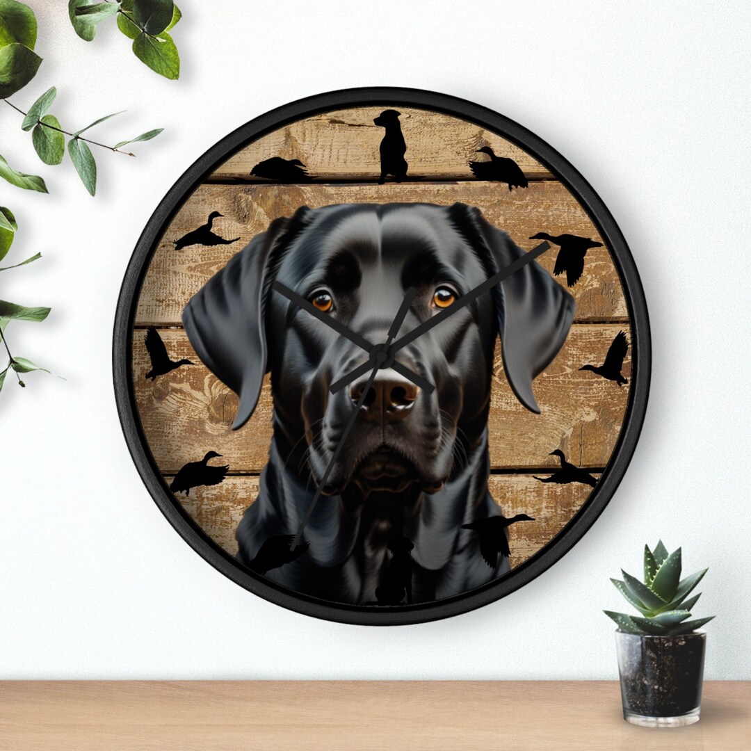 Duck Hunting Wall Clock, Duck Hunting Gifts Men, Black Labrador Wall ...