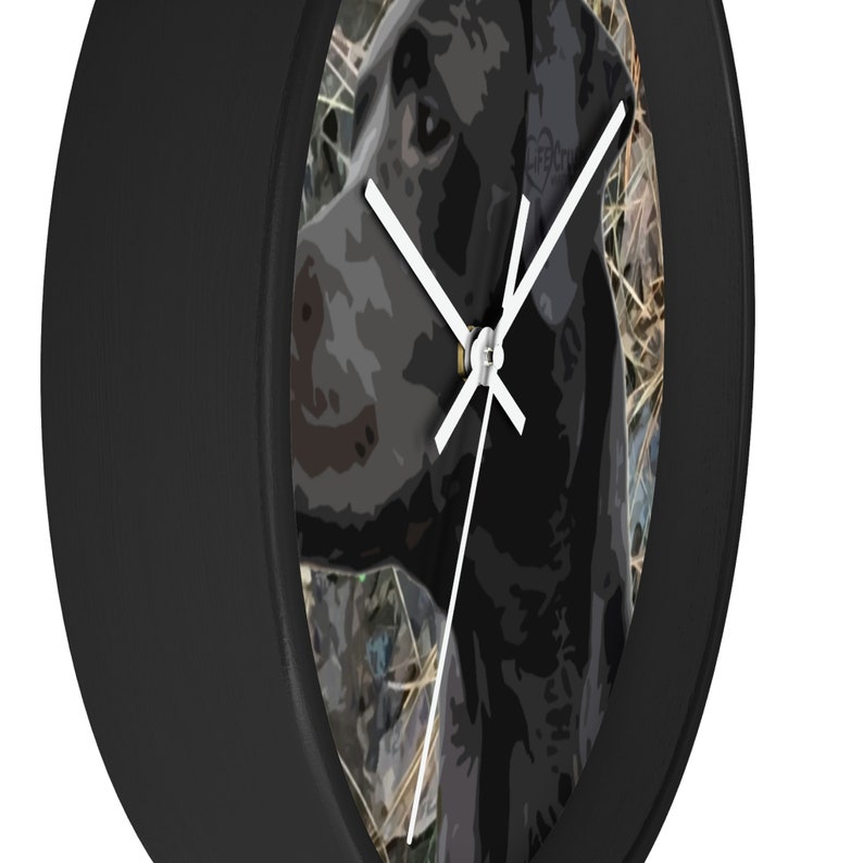 Amazing Black Labrador Wall Clock, Labrador Retriever Clock, Camouflage ...