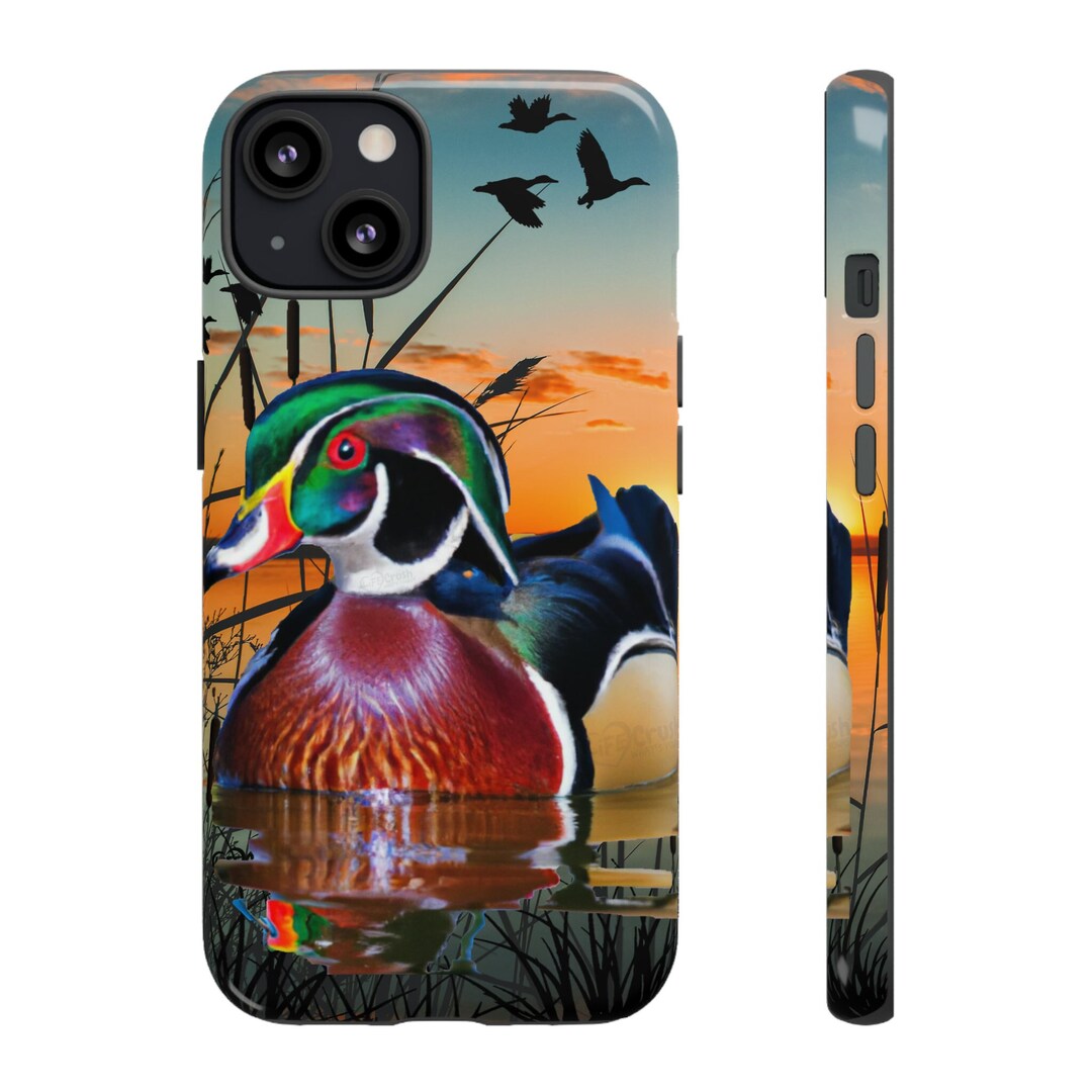 Duck Hunting Gifts for Men, Wood Duck iPhone Tough Case, Duck Hunting ...