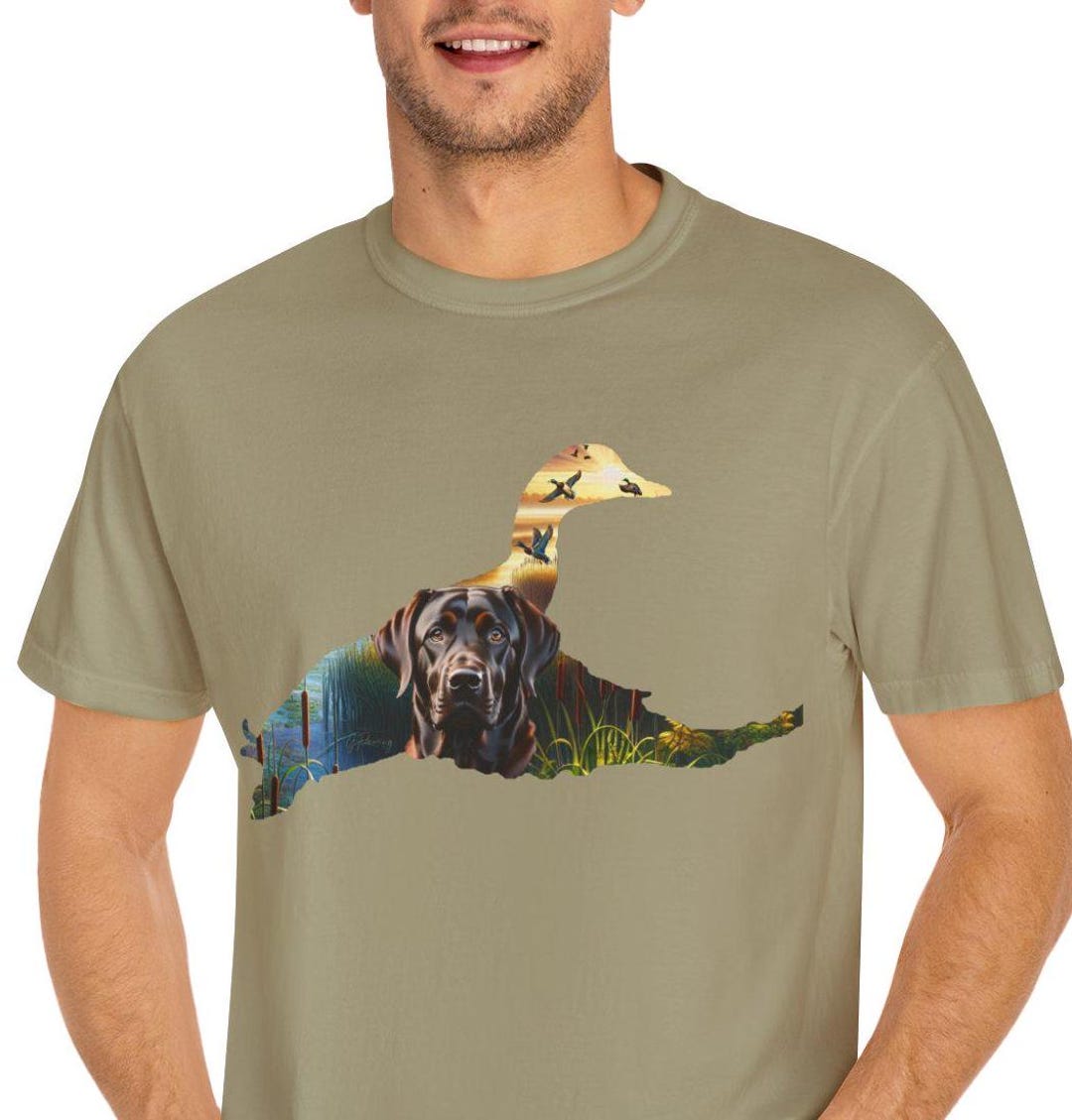 Chocolate Labrador Shirt, Duck Hunting Shirt, Flying Mallard T Shirt ...
