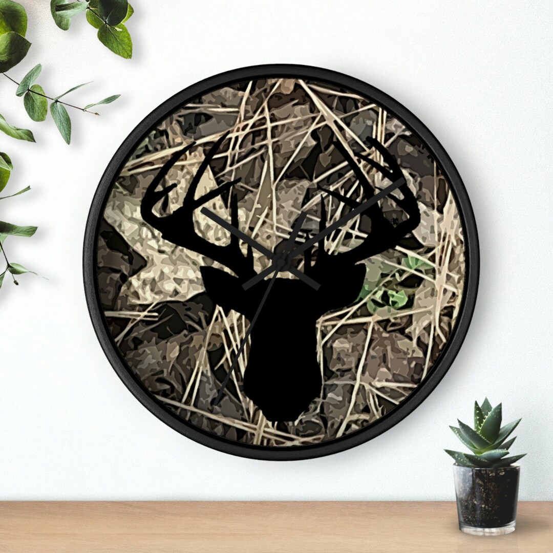 Deer Hunting Wall Clock, Buck Deer Clock, Deer Hunting Décor, Deer ...