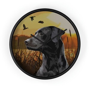 Amazing Black Labrador Wall Clock, Labrador Retriever Clock, Duck ...