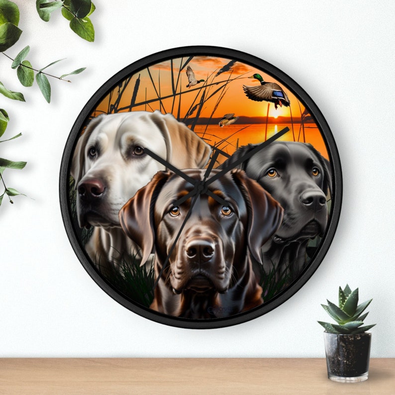 Labrador Retriever Wall Clock, Flying Mallard Clock, Duck Hunting Wall ...