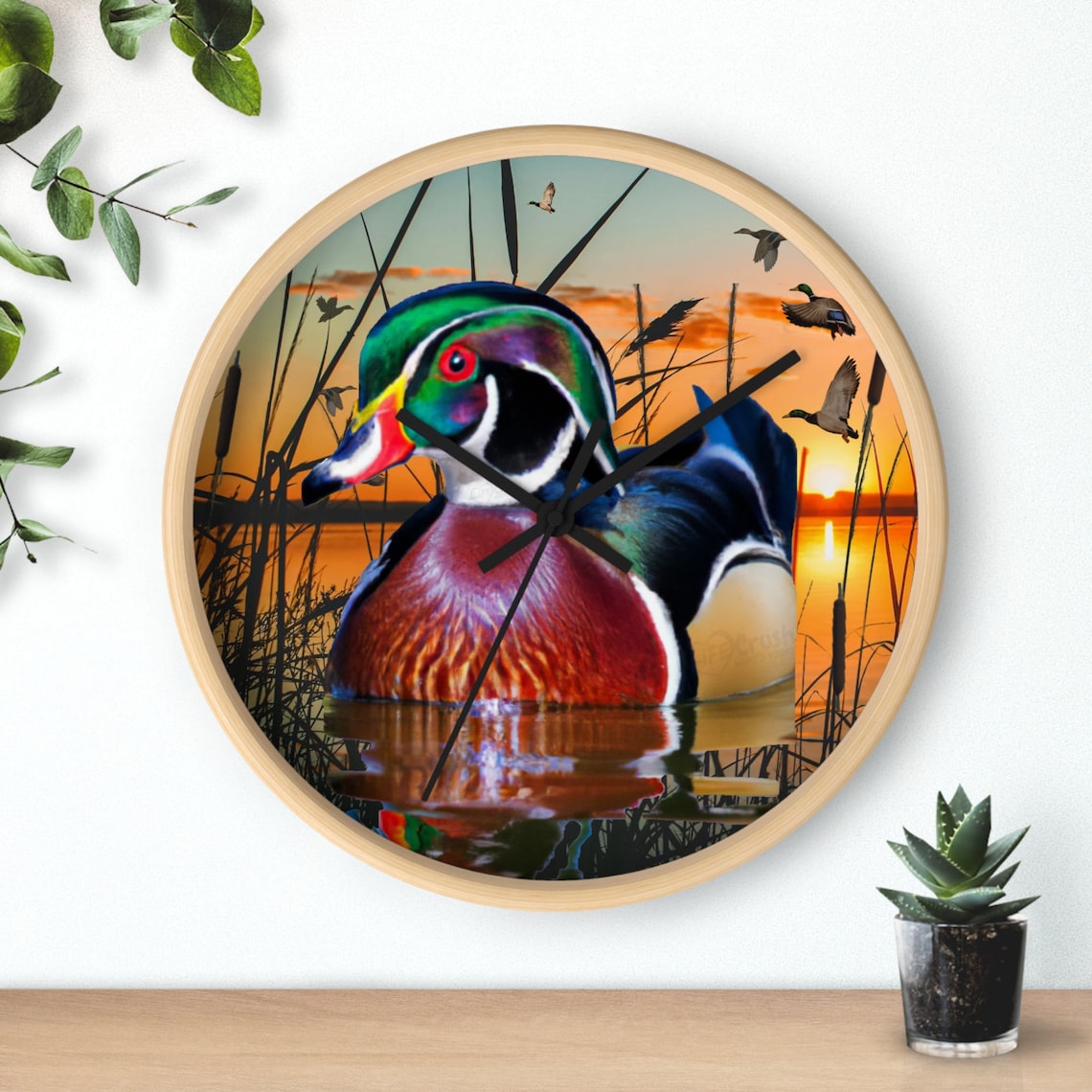 Duck Hunting Gifts for Men, Wood Duck Wall Clock, Duck Hunting Décor ...