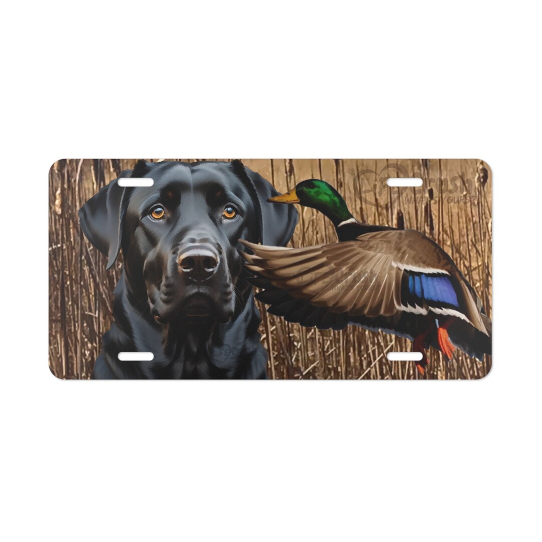 Black Labrador Retriever License Plate Duck Hunting License - Etsy