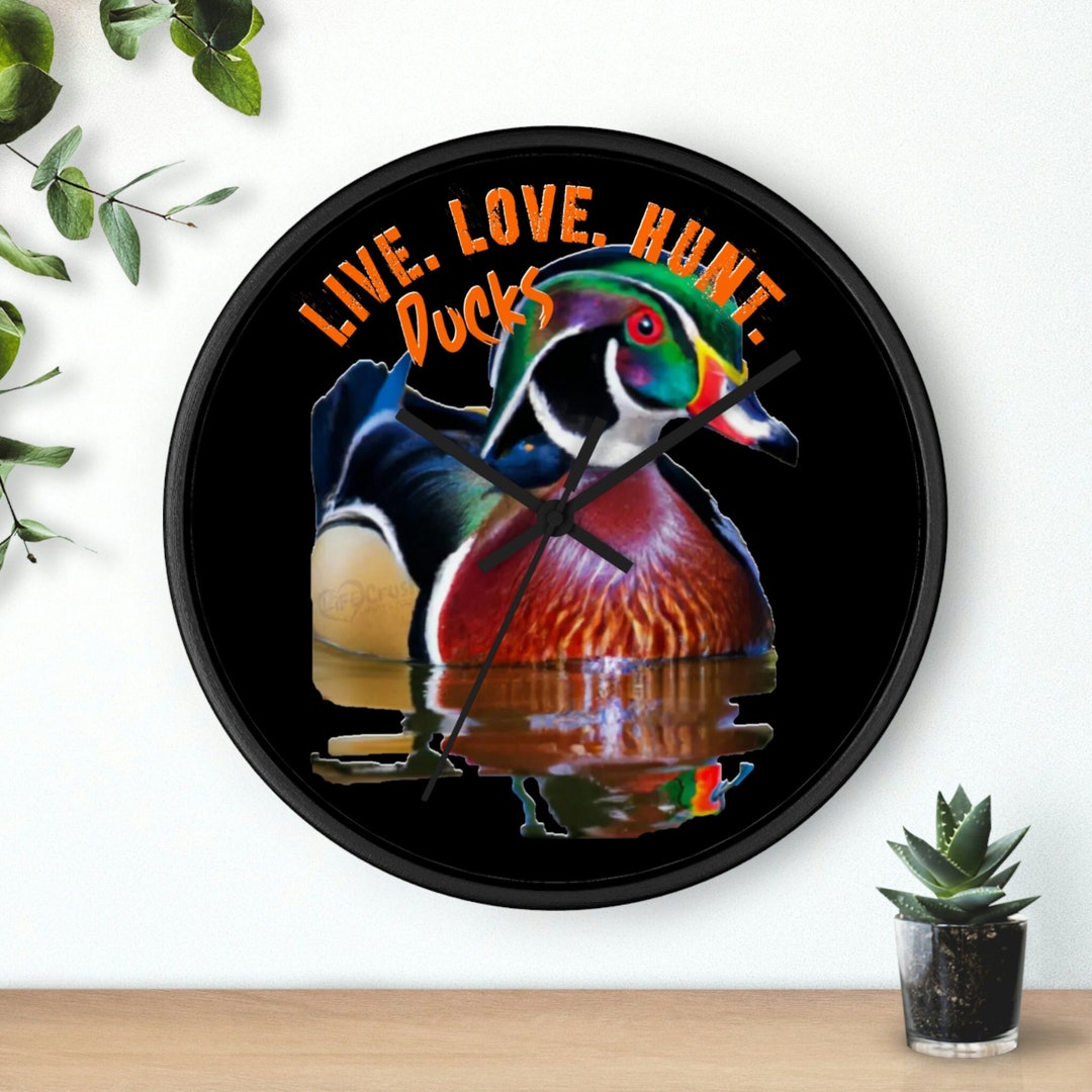 Wood Duck Wall Clock, Wood Duck Wall Décor, Duck Hunting Gifts, Duck ...