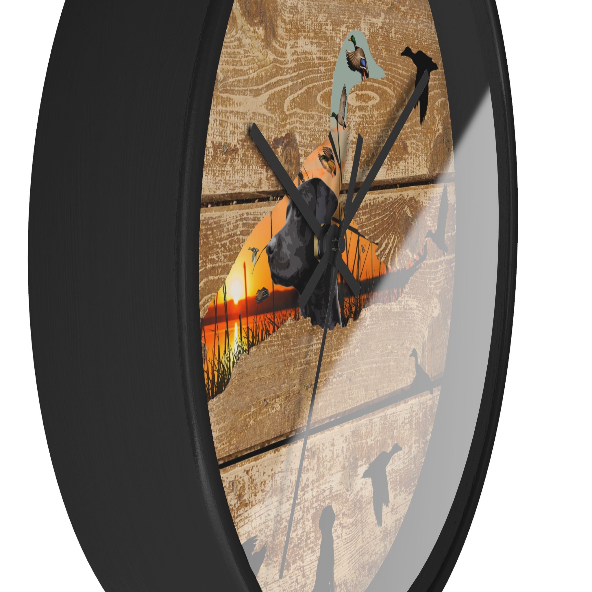 Duck Hunting Wall Clock, Duck Hunting Gifts Men, Flying Mallard Decor ...