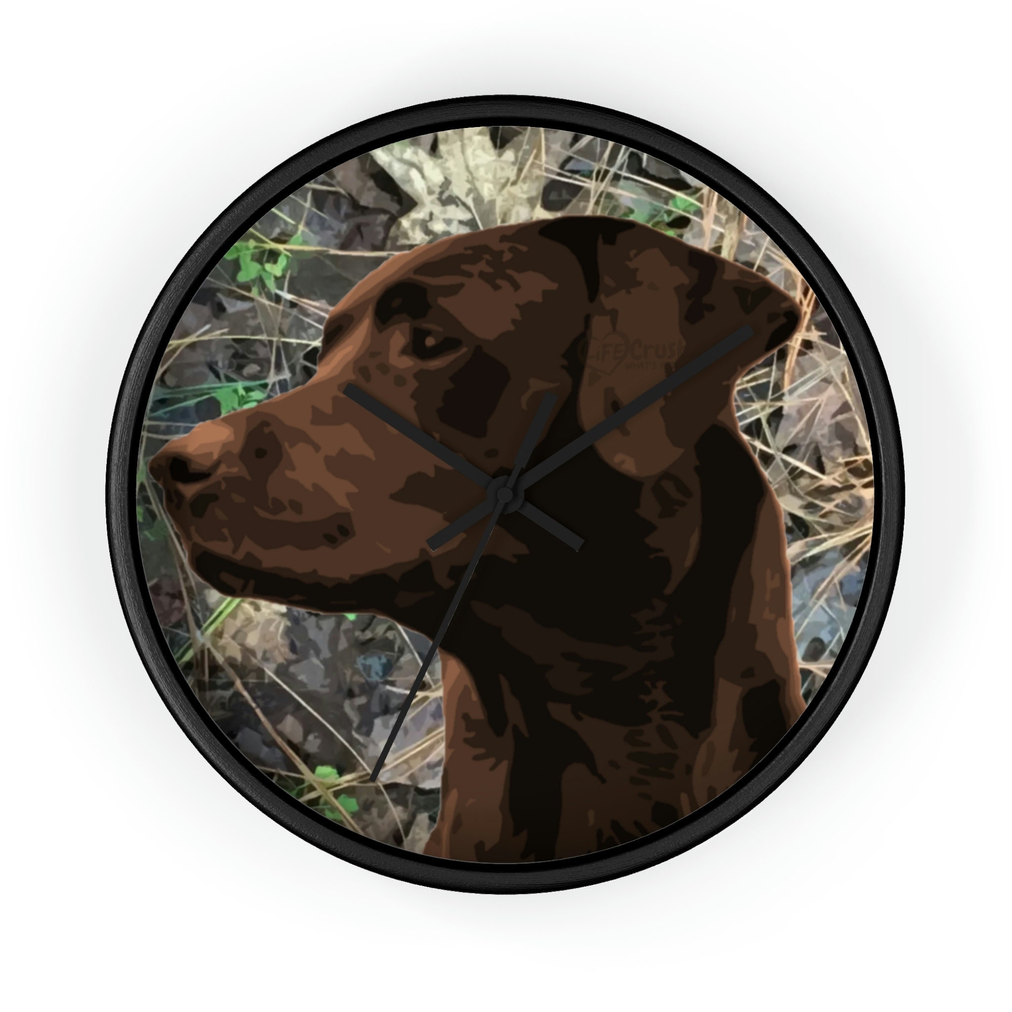 Chocolate Labrador Wall Clock, Camo Labrador Clock, Labrador Retriever ...