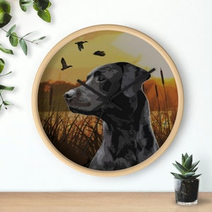 Amazing Black Labrador Wall Clock, Labrador Retriever Clock, Duck ...