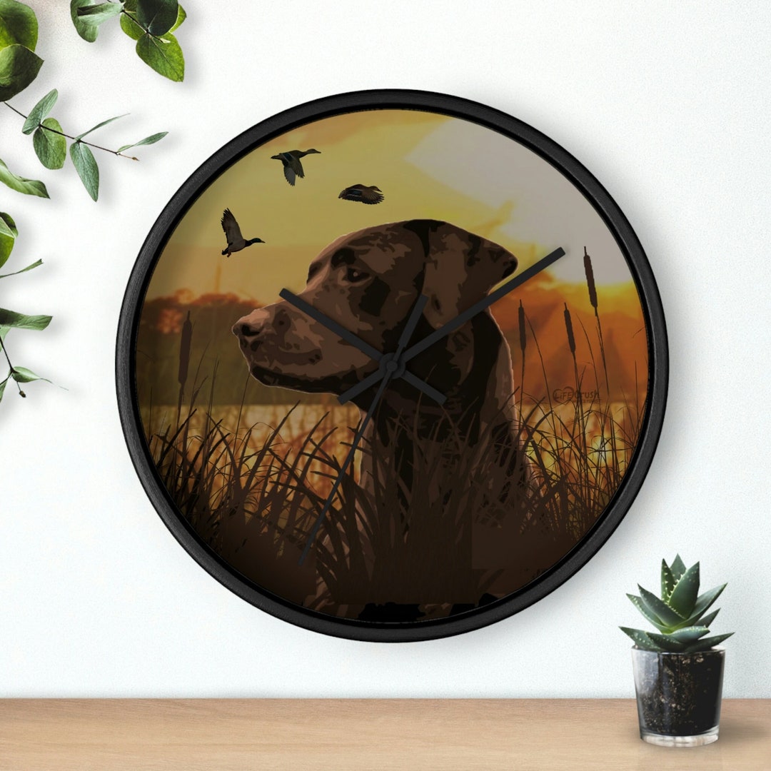 Amazing Chocolate Labrador Wall Clock, Wetlands Labrador Clock ...