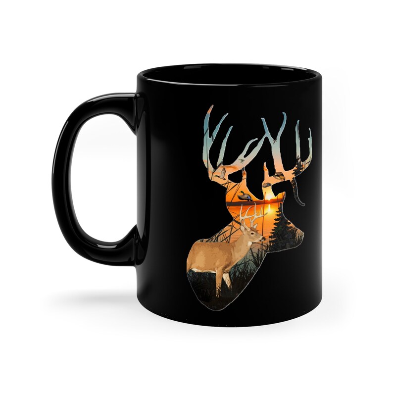 Deer Hunting Coffee Mug, Whitetail Deer Drinkware, Deer Hunter Gifts ...