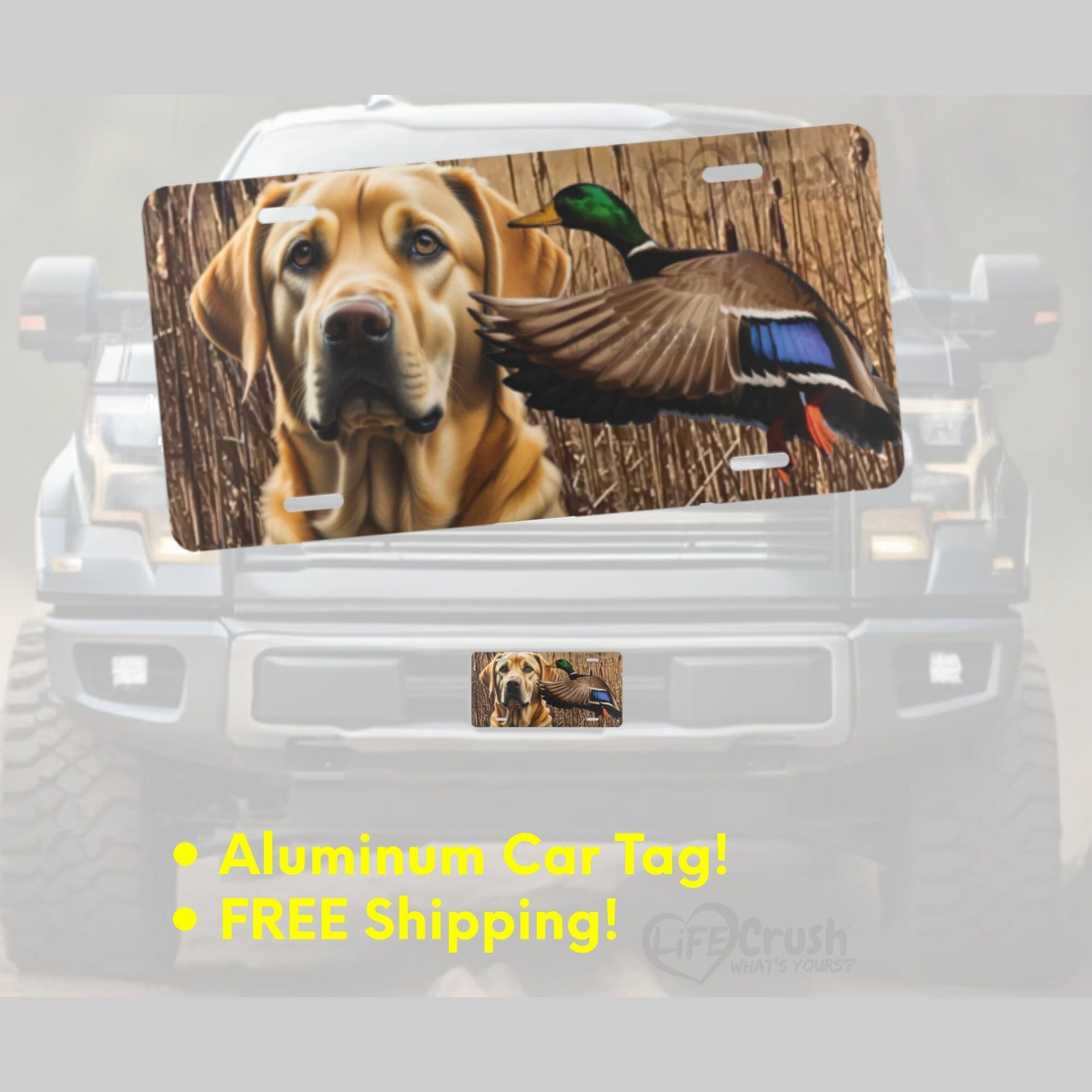 Yellow Labrador License Plate, Duck Hunting License Plate, Duck Hunter ...
