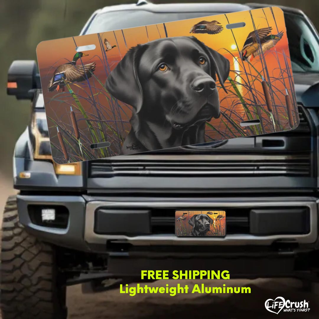 Black Labrador Retriever License Plate, Duck Hunting Gifts, Labrador ...
