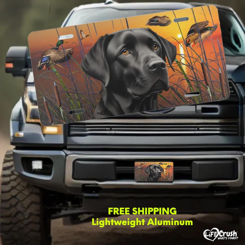 Black Labrador Retriever License Plate, Duck Hunting Gifts, Labrador ...