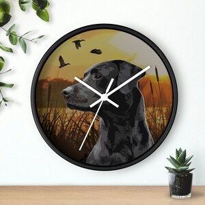 Amazing Black Labrador Wall Clock, Labrador Retriever Clock, Duck ...