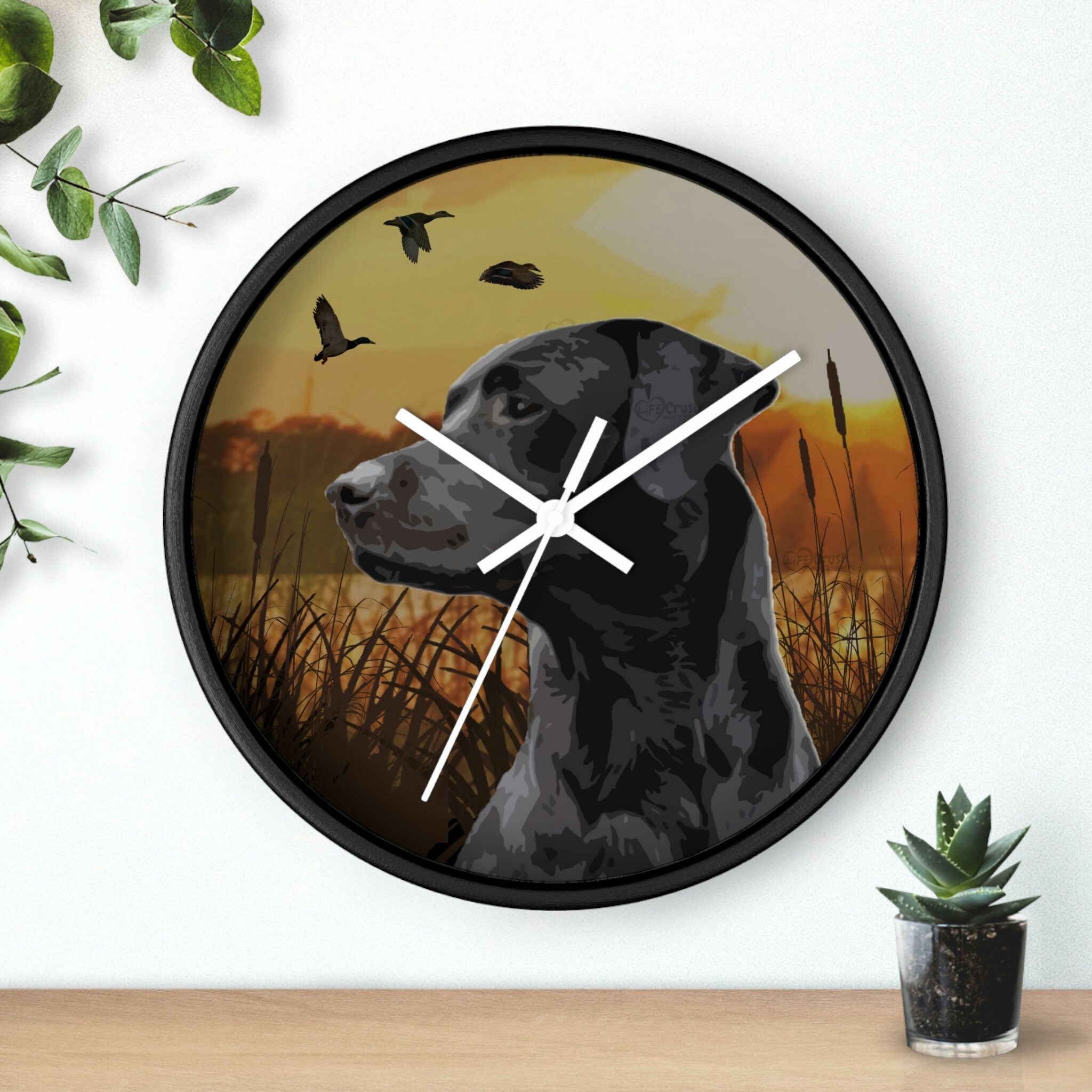 Amazing Black Labrador Wall Clock, Labrador Retriever Clock, Duck ...